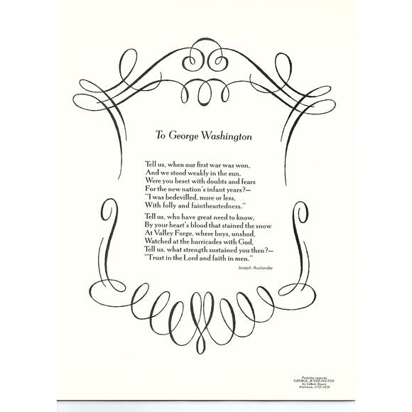 None and/or Unknown | Other | To George Washington Joseph Auslander 97s ...